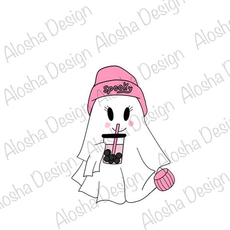 Png Ghost Ghost Png Cute Ghost Ong Cute Ghost Drinking Boba Drink Cute