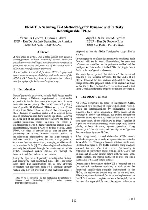 Pdf Draft A Scanning Test Methodology For Dynamic And Partially Reconfigurable Fpgas