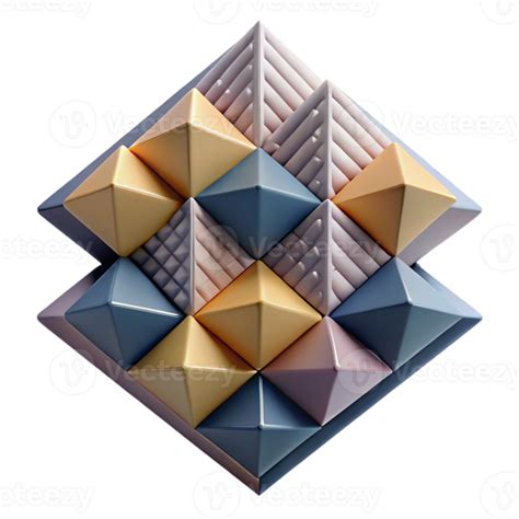 Abstract Isometric Geometric Pyramid Structure 55328602 Png