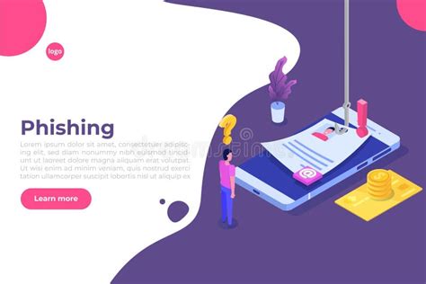 Data Phishing Isometric Hacking Online Scam On Smartphone Concept