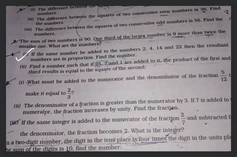 Ii The Difference Between The Squares Of Two Consecutive Even Numbers I