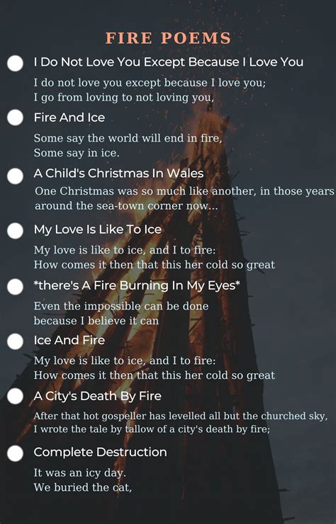 Fire Poems Best Poems For Fire