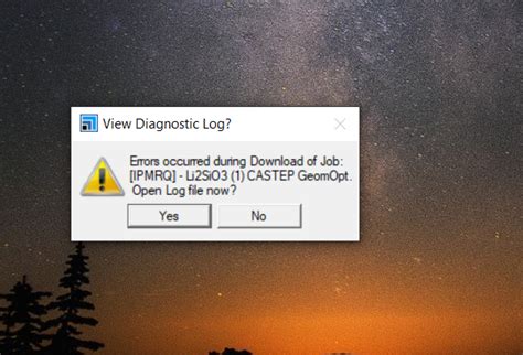 what if there is error in downloading results castep optimization using