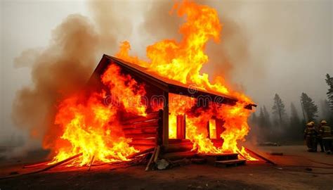 House On Fire Flames Emergency Disaster And Property Damage Generative