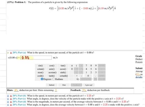 solved 13 problem 1 the position of a particle is given
