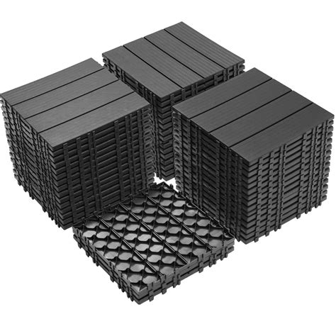 Spthe 44 Pcs Plastic Interlocking Deck Floor Tiles 12 X 12 Patio