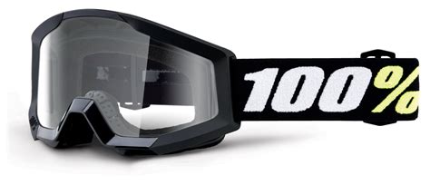 100 Strata 2 Goggles Black Jr Clear Lens Motor Psycho Sport