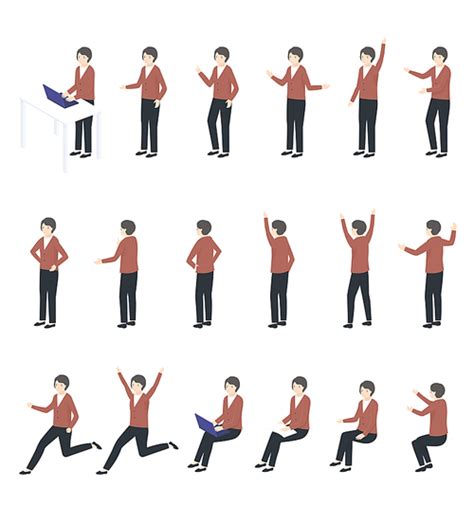 [일러스트] 여러가지 동작 인물 일러스트 05 유토이미지 상세페이지 베이직샵 일러스트 20771131