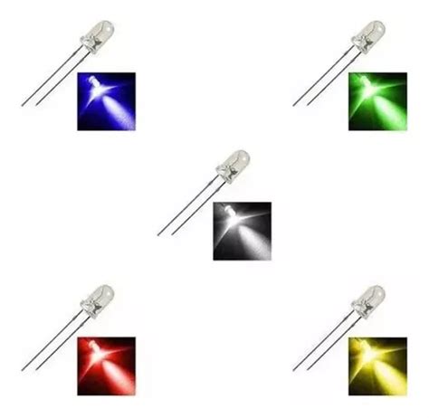 Diversas Cores Com 100 Leds De 5mm Alto Brilho 20un Cada Luz Colorido 3v