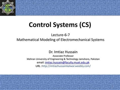 Mathematical Modelling Of Control Systems Pptx Physics Science