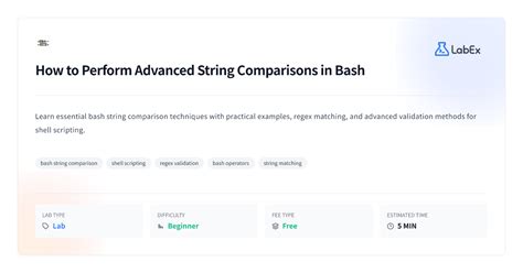 how to perform advanced string comparisons in bash labex