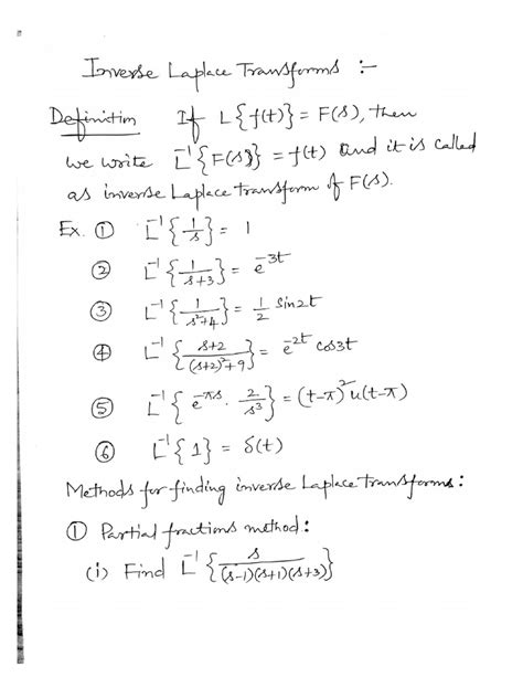 21 Inverse Laplace Transform Using Partial Fractions Lecture I 1002