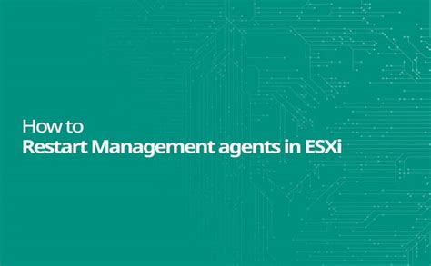 How To Configure The Restart Management Services Esxi Actsupport