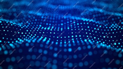 Premium Photo Abstract Blue Futuristic Background Big Data Visualization Digital Dynamic Wave