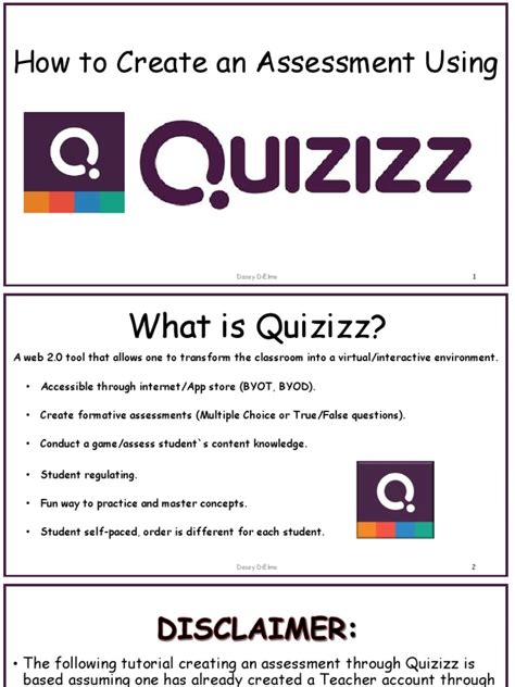 Web 2 0 Tool How To Create An Assessment In Quizizz Pdf Web 2 0 World Wide Web
