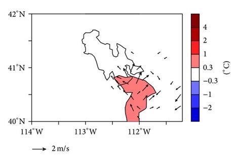 Simulated Surface Horizontal Wind Difference And Difference Of Surface