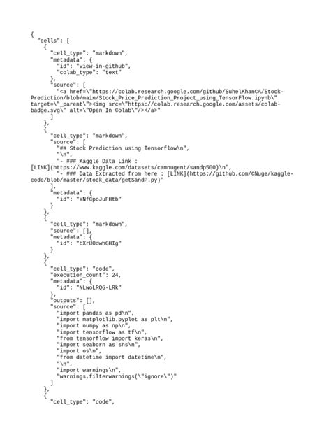 stock price prediction project using tensorflow ipynb pdf data