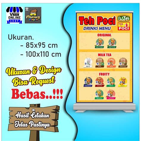 Jual Spanduk Banner Mmt Es Teh Poci Model Terbaru Model Berdiri Shopee Indonesia