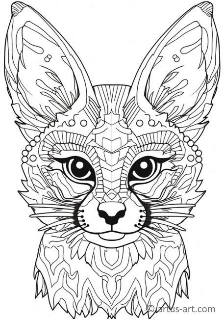 Cute Serval Coloring Page Free Download Artus Art