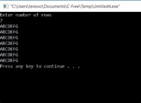 All C Programs Alphabetical Pattern Programs In C