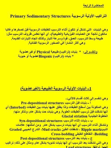 Lecture 5 Primary Sedimentary Structures Pdf