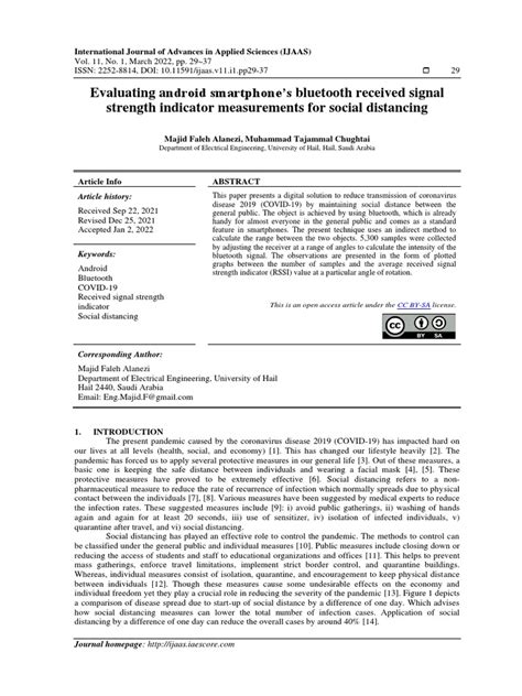 Evaluating Android Smartphones Bluetooth Received Signal Strength