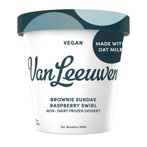 Van Leeuwen Oat Milk Vegan Brownie Sundae Raspberry Swirl Frozen