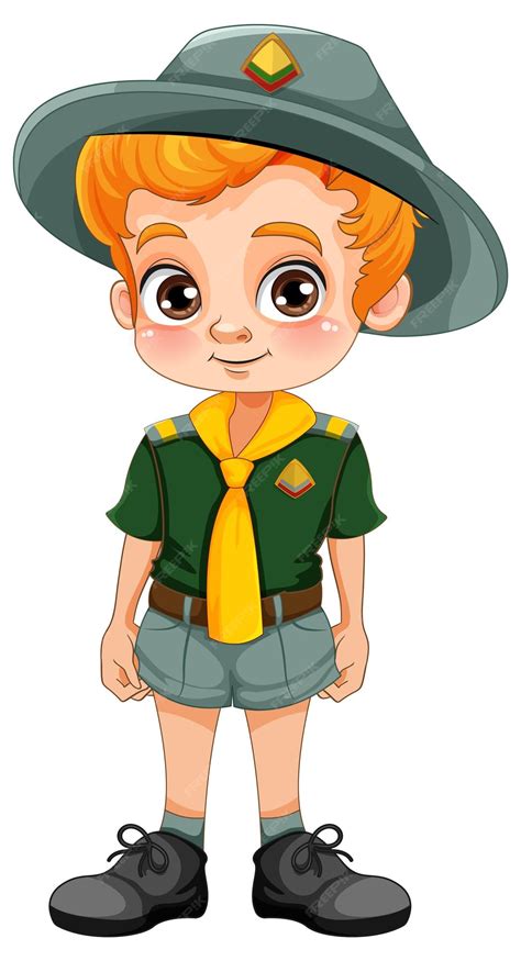 Premium Vector Boy Scout In Uniform Cartoon Character