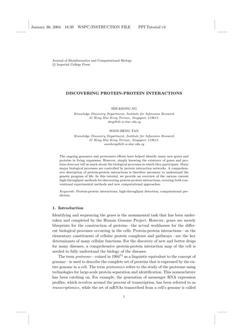 Pdf Discovering Protein Protein Interactions