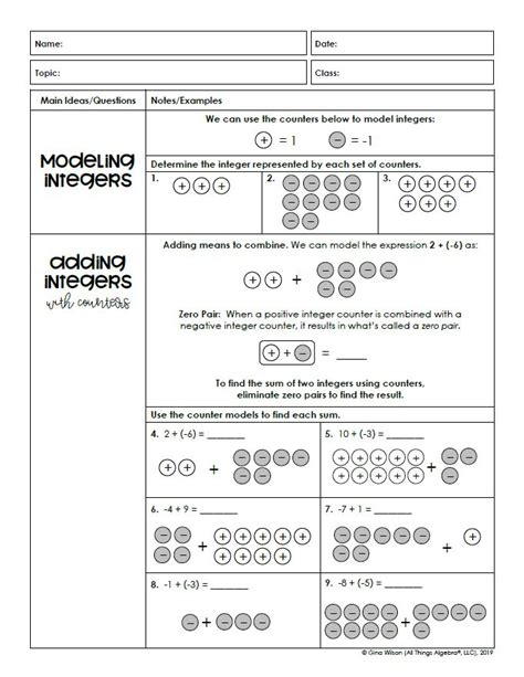 Math 6 Unit 2 Integer Operations All Things Algebra®