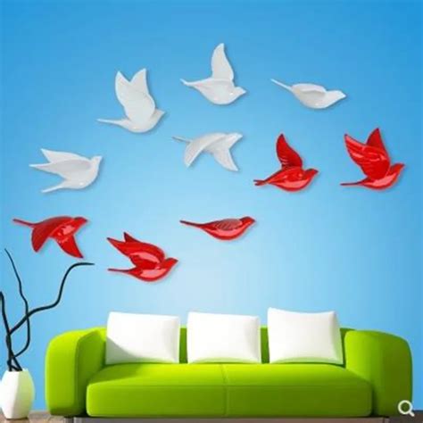 Креативное трехмерное настенное украшение птица домашнее украшение голубь на стену 5 милых