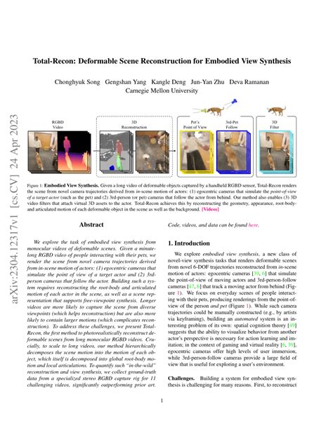 Pdf Total Recon Deformable Scene Reconstruction For Embodied View Synthesis
