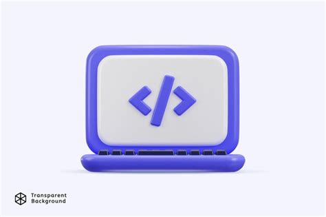 premium psd coding icon on web development icon 3d rendering vector