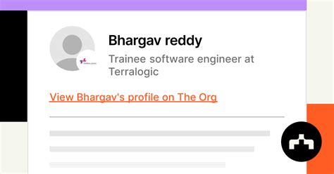 Bhargav Reddy Trainee Software Engineer At Terralogic The Org
