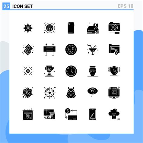 Stock Vector Icon Pack Of 25 Line Signs And Symbols For Options Configuration Smart Phone