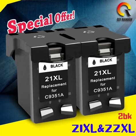 2 Black Ink Cartridges Compatible For HP 21xl Deskjet F2180 F2280 F4180
