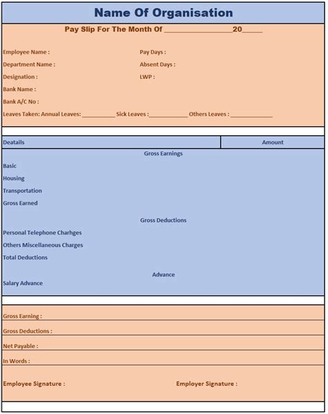 Automatic Salary Slip Generator Using Excel Format Pay Slip Format Excel