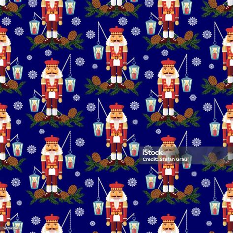 Vector Nutcracker Seamless Pattern Stock Illustration Download Image