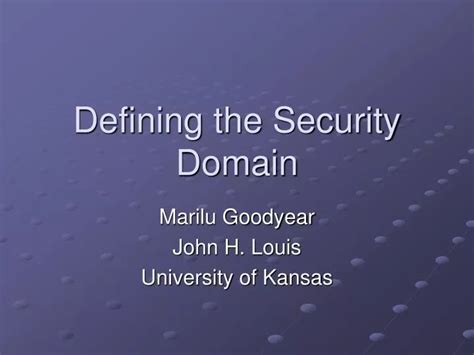 PPT Defining The Security Domain PowerPoint Presentation Free Download ID