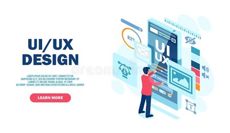 Vector Of A Man Creates A Custom Design For A Mobile Application Ui Ux Design Stock
