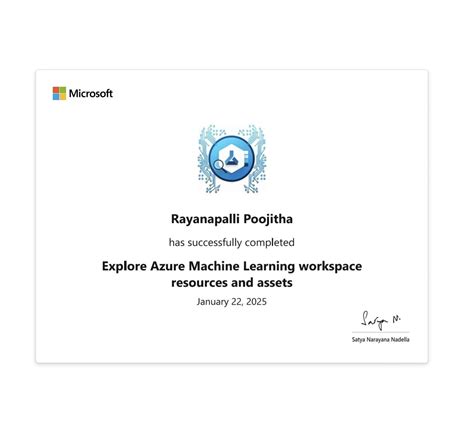 microsoft azure machinelearning ai cloudcomputing azureml… poojitha rayanapalli