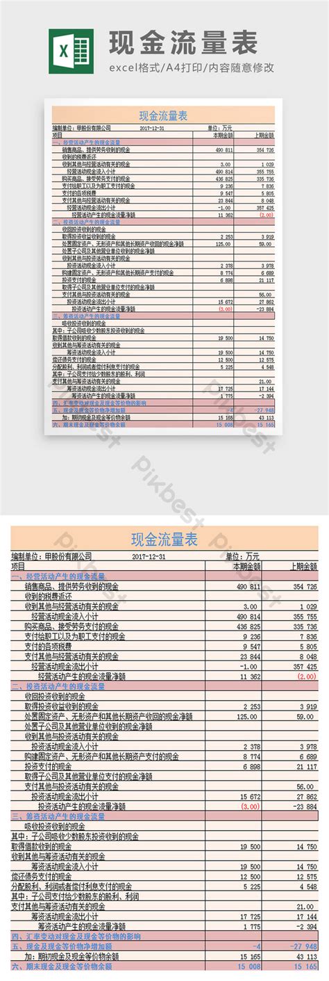قالب اكسل بيان التدفق النقدي اكسل قوالب Xls تحميل مجاني Pikbest