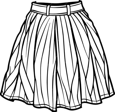 A Drawing Of A Skirt Black And White Illustration For Coloring Pages