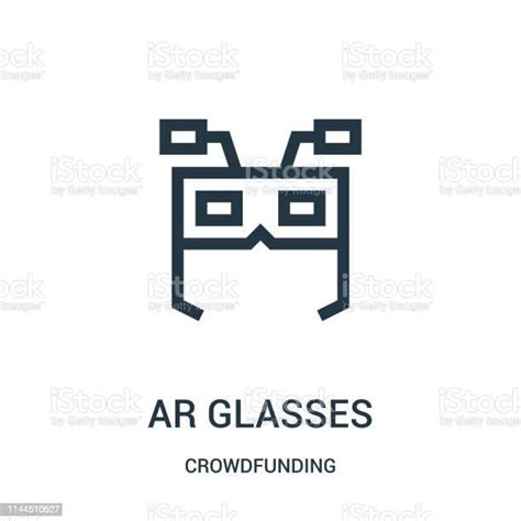 크 라우드 펀 딩 컬렉션에서 Ar 안경 아이콘 벡터 얇은 라인 Ar 안경 개요 아이콘 벡터 일러스트 레이 션 감지기에 대한 스톡