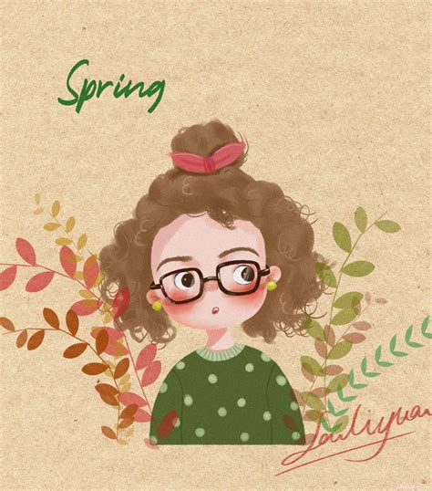 卷发女孩风格插画设计作品 设计人才灵活用工 设计dna