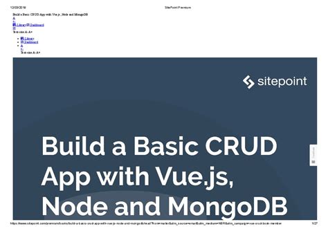 Build A Basic Crud App With Vue Js Node And Mongodb Pdfcoffee Com