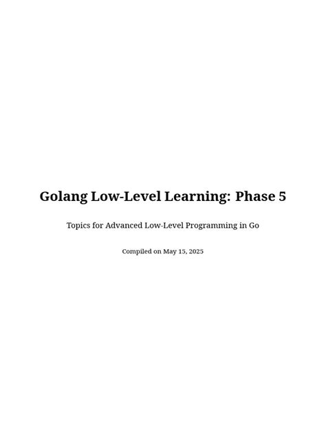 Phase 5 Golang Advanced Applications Pdf Software Engineering