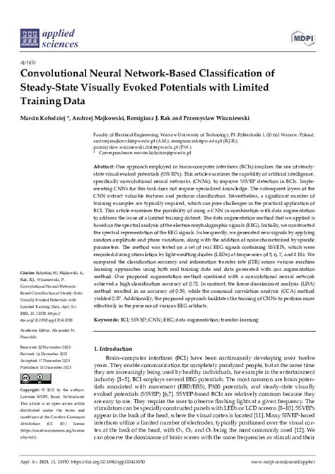 Pdf Convolutional Neural Network Based Classification Of Steady State