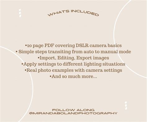 Manual Mode DSLR Camera Guide Etsy