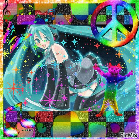 Hatsune Miku Rainbow Gif Animado Gratis Picmix